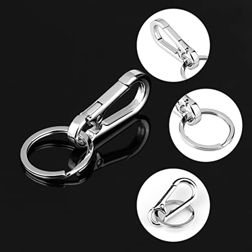 KINMINGZHU 6 Pack Hook Clip With Key Rings, Metal Keyring Keychain Key Ring Chain Holder Organizer for Car and Keys Finder