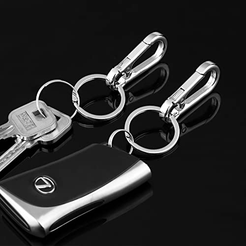 KINMINGZHU 6 Pack Hook Clip With Key Rings, Metal Keyring Keychain Key Ring Chain Holder Organizer for Car and Keys Finder