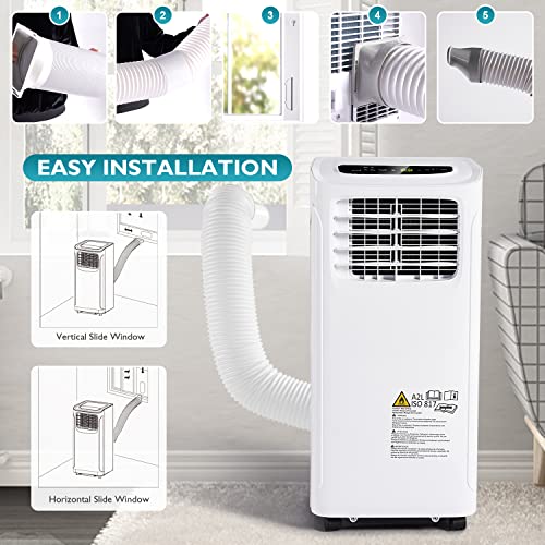 Breezestival Air Conditioner, 9700 BTU Portable Air Conditioner with Fan & Dehumidifier Cools up to 300 sq. Ft, 3-in-1 Portable AC Unit with Remote, 24H Timer&Sleep Mode, LED Display, White