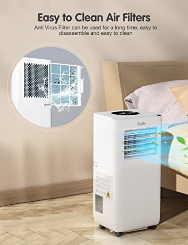 Portable Air Conditioners,Grelife 8000BTU 4-in-1 AC Unit with Fan,Heat&Dehumidifier,Powerful Cooling up to 350 sq.ft,Portable AC with Smart/Sleep Mode,LED Display,Remote Control,48dB Quiet,24H Timer