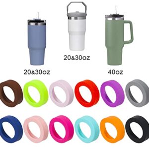 Menetop 3 Pcs Protector Silicone Boot for Stanley Quencher Adventure 40oz&IceFlow 20/30oz, Water Bottle Bottom 7cm Sleeve Cover Compatible with Stanley Tumbler