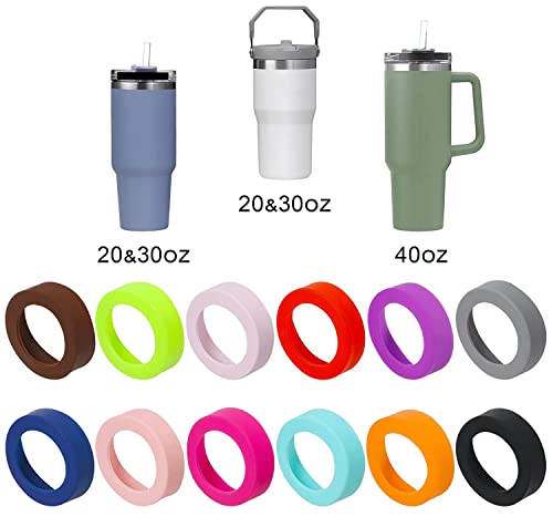 Menetop 3 Pcs Protector Silicone Boot for Stanley Quencher Adventure 40oz&IceFlow 20/30oz, Water Bottle Bottom 7cm Sleeve Cover Compatible with Stanley Tumbler