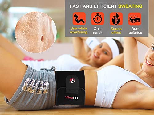 Viyafit Waist Trimmer Belt, Premium Waist Trainer for Women & Men Weight Loss Red