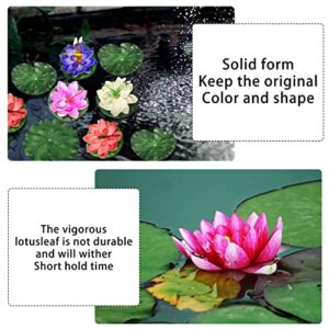 MANMANTAO 29 Pieces Realistic Floating Lily Pads Artificial Water Floating Foam Water Lily with Artificial Dragonfly Frog Fish for Pond Fountain Pool Home Outdoor Patio Aquarium Decoration