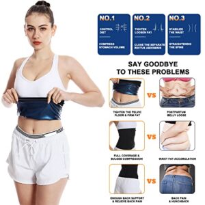 YEQQCCC waist trainers for women belly fat, Sweet Sweat, Sauna Suit Waist Trimmer Plus Size Waist Trainers for Men & Women Black