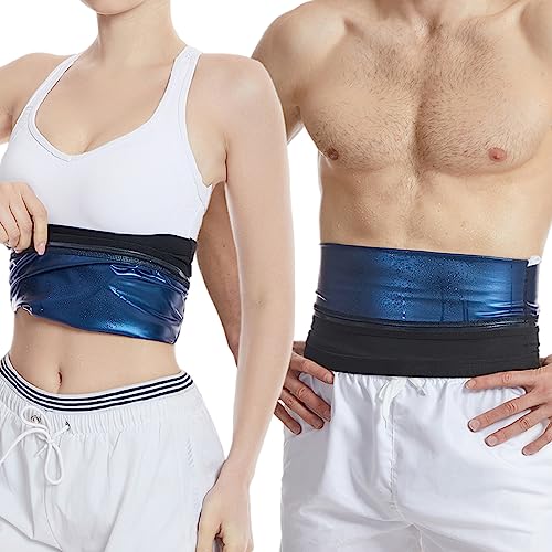 YEQQCCC waist trainers for women belly fat, Sweet Sweat, Sauna Suit Waist Trimmer Plus Size Waist Trainers for Men & Women Black