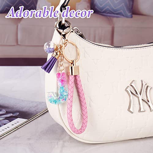 Wocide Initial Letter Keychain for Women Cute Keychains Aesthetic Girly Resin Alphabet Monogram Key Chain Charm for Car Keys Girls Kids Backpacks Purse Bag Charms for Handbags(Letter J)