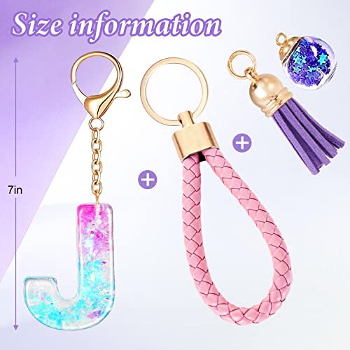 Wocide Initial Letter Keychain for Women Cute Keychains Aesthetic Girly Resin Alphabet Monogram Key Chain Charm for Car Keys Girls Kids Backpacks Purse Bag Charms for Handbags(Letter J)