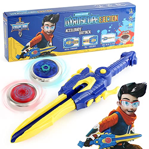 MEDMHSMA Bey Battling Top Burst Gyro Sword Launcher Toy Set, 2 Spinning Top and 1 Blue Sword Launcher, Battle Game Set Toys for Kids Children Boys Ages 8+