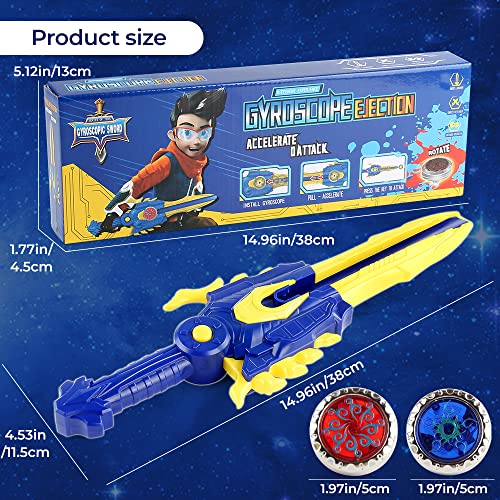 MEDMHSMA Bey Battling Top Burst Gyro Sword Launcher Toy Set, 2 Spinning Top and 1 Blue Sword Launcher, Battle Game Set Toys for Kids Children Boys Ages 8+