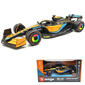 hnw bburago 1:43 2022 f1 mclaren mcl36 4# lando norris alloy luxury vehicle diecast cars model toy (f1 mcl36#4)