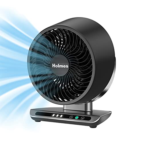 HOLMES Blizzard 6" Air Circulator Digital Fan, 3 Speeds, 90° Adjustable Head Tilt, Capacitive Touch Control, Ideal for Home, Bedroom, Kitchen or Office, Black