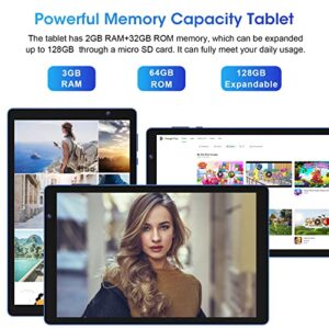 WeTap Android Tablet 10 inch Tablets丨 M10 Android 12 OS, 2+32GB Memory, Dual Camera Android Tablet, 1280x800 IPS Display Tablets, Quad-Core Processor, 6000 Mah Battery Bluetooth WiFi (Dark Blue)