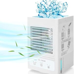 Portable Air Conditioner, 5000mAh Rechargeable Battery AC, 120° Oscillation 700ml Water Tank with 3 Wind Speeds, Perfect for Bedroom, Home, Office, Camping, Travel