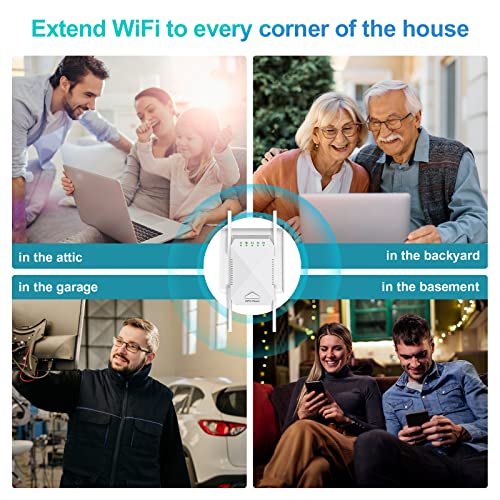 WiFi Extender, 2023 Fastest WiFi Booster 1200Mbps Dual Band (5GHz/2.4GHz) WiFi Extenders Signal Booster for Home, Internet Booster WiFi Repeater Covers up to 10000sq. ft and 45 Devices