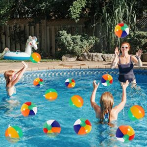 36 Pcs 8 Inch Beach Ball Decoration Summer Beach Ball with Hanging Rope and Hooks Inflatable Pool Ball Blow up Sport Ball Toy for Water Games Hawaiian Party Ornament