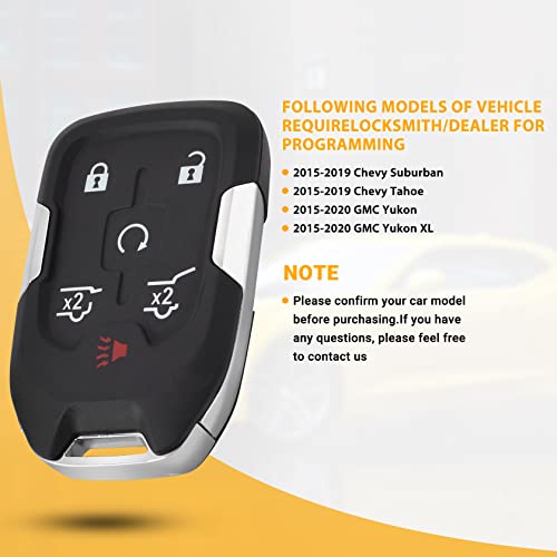 Car Key Fob Keyless Entry Remote Control Compatible with Chevrolet Chevy Suburban Tahoe Yukon Yukon XL 2015 2016 2017 2018 2019 2020 HYQ1AA- 6 BTN