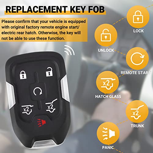 Car Key Fob Keyless Entry Remote Control Compatible with Chevrolet Chevy Suburban Tahoe Yukon Yukon XL 2015 2016 2017 2018 2019 2020 HYQ1AA- 6 BTN