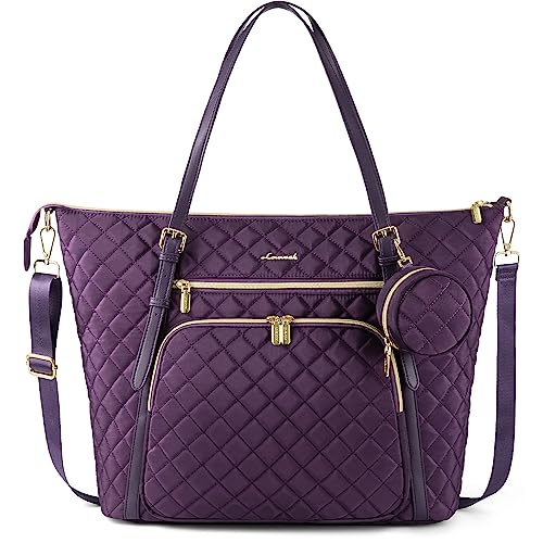 LOVEVOOK Diaper Bag Tote, Large Travel Baby Diaper Bag with Pacifier Holder and Changing Pad, Quilted Diaper Tote for Baby, Waterproof Mommy Bag for Hospital, Stylish & Multifunction, Purple