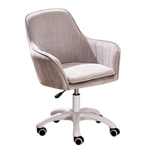 Chair Office Desk Chair Ergonomic Home Office Furniture Swivel Office Chair Velvet Fabric Upholstered Desk Chair 360° Swivel Height Adjustable, Ergonomic Mid Back Computer Desk Chair, with Armrest and