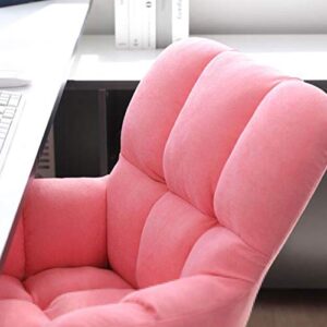 ECBETCR Chair Desk Office Chair Home Home Office Chair with Middle Back, Modern Design Velvet Desk Task Chair with Arms, Girls Cute Bedroom Leisure Pink Computer Chair