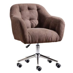 ecbetcr chair office desk chair ergonomic dark grey home swivel chair office essentials soft cotton linen desk chair ergonomic mid-backrest computer desk chair with wheels