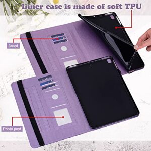 VODEFOX Case for iPad Mini 6 2021 (8.3 Inch) 6th Generation Case, Embossed Deer&Tree PU Leather Retro Shockproof Slim Case with Pencil Holder Elastic Strap Stand Cover for iPad Mini 6th Gen - Purple