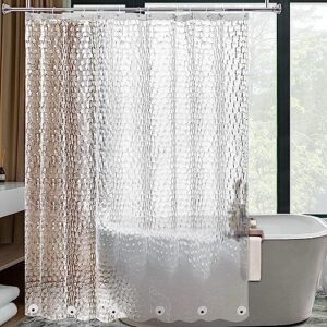 yellyhommy eva clear shower curtain liner, water repellent shower curtain for bathroom shower stall, water cube, 72x72 inches