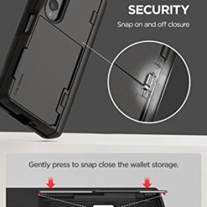 VRS DESIGN Terra Guard Modern GO S Phone Case for Galaxy Z Fold 4 5G (2022), Premium Modern Neat Style Hinge Protection Card Case with S Pen Compartment (Matte Black/Renewed)