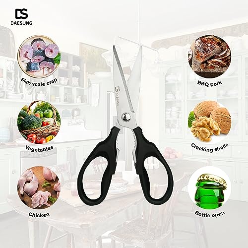 DAESUNG Stainless Steel Heavy Duty Kitchen Shears, Multipurpose Scissors Kitchen Accesories, Sharp Scissors Comfortable Handles for Cooking, Poultry Scissors for Cutting (8" Kitchen Shear)