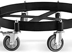 Drum Dolly for 55 Gallon Drums,Barrel Dolly Heavy Duty Steel Frame with 5 Swivel Caster Wheels, Drum cart with Brake for workshops, Factories, Warehouses (55 Gallon 8 Wheels)