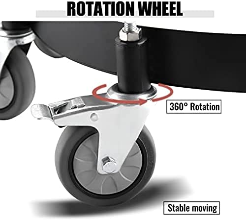 Drum Dolly for 55 Gallon Drums,Barrel Dolly Heavy Duty Steel Frame with 5 Swivel Caster Wheels, Drum cart with Brake for workshops, Factories, Warehouses (55 Gallon 8 Wheels)