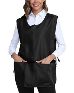 xeoxarel unisex cobbler apron with 3 pockets, universal apron for women or men vest black