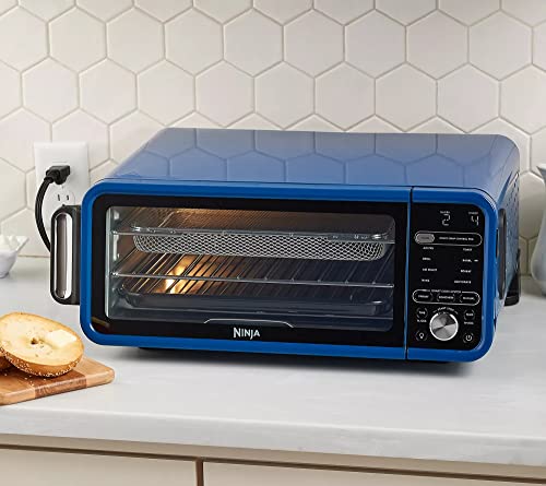 Ninja SP251Q Digital Air Fry Pro Countertop 10-in-1 Smart Oven w/Temperature Probe, Extended Height, XL Capacity, Flip Up Storage, w/Air Fry Basket, Wire Rack & Crumb Tray (Renewed) (Navy)