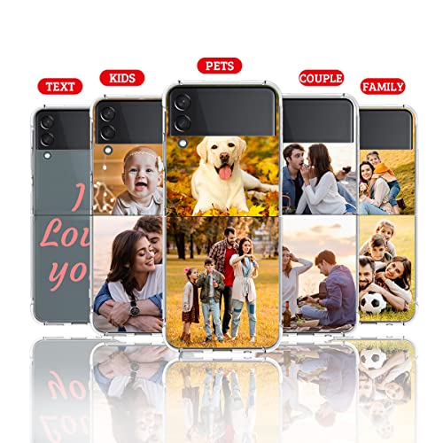 SuSuTiFy Custom Photo Phone Case for Samsung Galaxy Z Flip 3,Personalized Picture/Text,Slim Soft Black Cover,Unique Niche Gift for Couple Family Friends