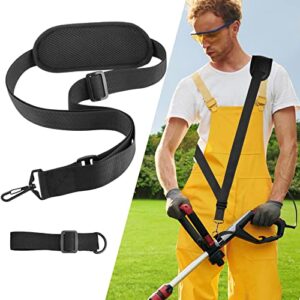 weed eater strap, trimmer shoulder strap weed wacker harness upgraded metal-clip for ego string trimmer, leaf blower, stihl