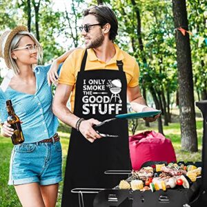 Kaidouma Funny Grilling Aprons for Men - I Only Smoke the Good Stuff - Men’s Funny Cooking Chef Grill BBQ Aprons with 2 Pockets - Funny Birthday Father's Day Christmas Gifts for Dad, Husband, Him