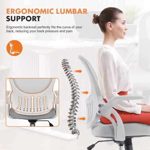 Sweetcrispy Office Chair, Ergonomic Office Desk Chairs Breathable Mesh Back Lumbar Support Computer Chair