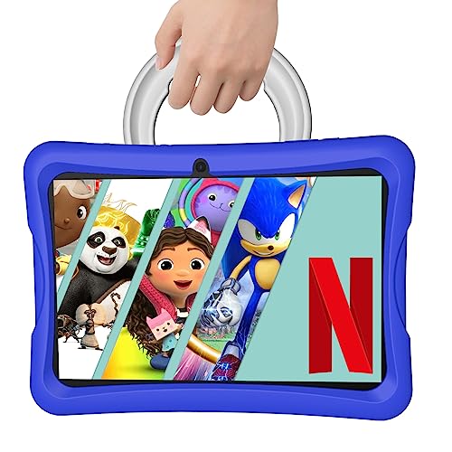 VNEIMQN Kids Tablet, 10 Inch Tablet for Kids, RAM 4GB+64GB ROM Android 12, WiFi 6, 12H Battery, Toddler Tablet, Parental Control, 2-Year Guarantee, 1280*800 HD Display, Dual Camera with case Included