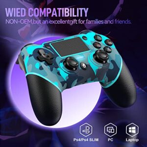 JORREP Wireless Controller for PS4, Remote Controller Compatible with PS-4/Slim/Pro, Wireless Gams Controller with Dual Vibration, 6-Axis Motion, Audio Function, Mini LED Indicator