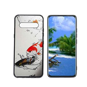 heolculwo compatible with lg v60 thinq 5g phone case, lucky-koi-fish-10 case silicone protective for teen girl boy case for lg v60 thinq 5g