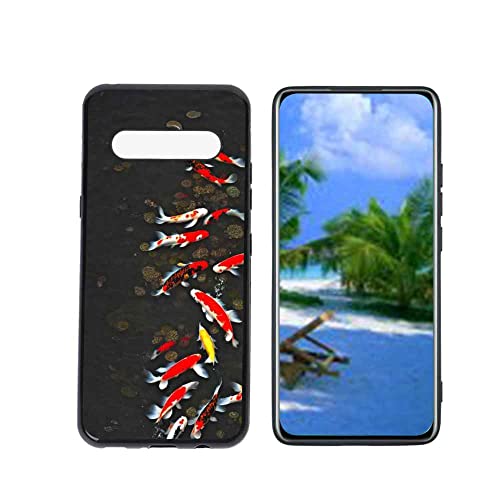 HEOLCULWO Compatible with LG V60 ThinQ 5G Phone Case, Koi-Fish-12 Case Silicone Protective for Teen Girl Boy Case for LG V60 ThinQ 5G