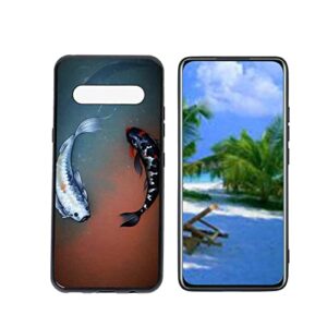 HEOLCULWO Compatible with LG V60 ThinQ 5G Phone Case, Lucky-Koi-Fish-3 Case Silicone Protective for Teen Girl Boy Case for LG V60 ThinQ 5G