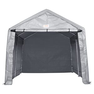 VEVOR Portable Outdoor Storage Shelter Shed, 8 x 14 x 7.6 ft Heavy Duty All-Season Instant Storage Tent Garage Sheds with Roll-up Zipper Door and Ventilated Windows for Motorcycle, Bike, Garden Tools