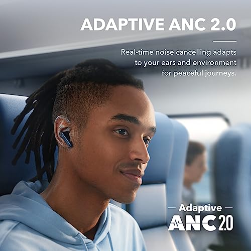 soundcore by Anker Liberty 4 NC Wireless Noise Cancelling Earbuds, 98.5% Noise Reduction, Adaptive Noise Cancelling to Ears and Environment, Hi-Res Sound, 50H Battery, Wireless Charging, Bluetooth 5.3