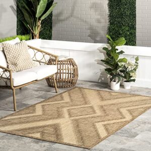 nuloom sherilyn geometric indoor/outdoor area rug, 8' x 10', beige