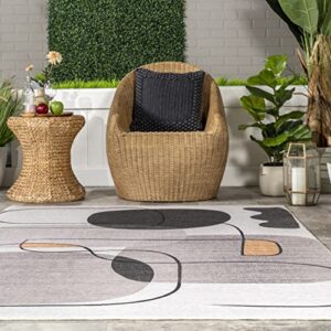 nuLOOM Lilja Abstract Indoor/Outdoor Machine Washable Area Rug, 8' x 10', Multicolor