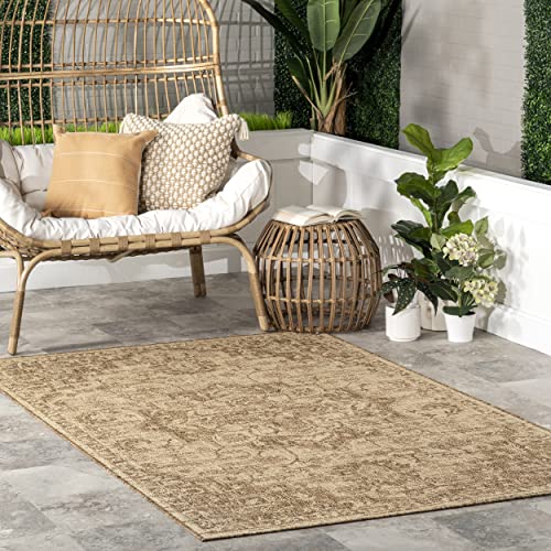 nuLOOM Becki Traditional Medallion Indoor/Outdoor Area Rug, 8' x 10', Beige