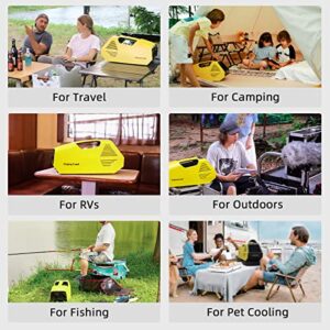 EnjoyCool Portable Air Conditioner,2380BTU Camping Air Conditioner, Dual Hose System AC Outdoor Air Conditioner,240W Low Power Consumption Portable AC for Camping Tent, RVs, Travel, Truck and Fishing