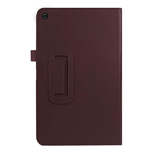 ZZOUGYY Tablet Cover for Amazon Kindle Fire HD10 7th 9th Generation(2017/2019 Release), Ultra Slim Folio Stand Lightweight Leather Case for Kindle Fire HD 10 7th 9th Gen 10.1" (Li-Brown)